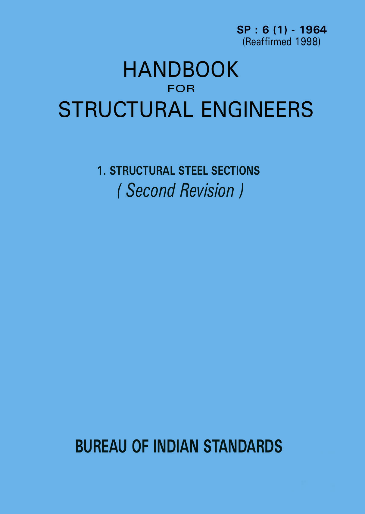 IS SP 6 (1) : Handbook for structural engineers - Structural steel ...